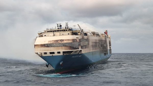 Lithium-ion batteries are fueling the fire on a burning cargo ship full ...